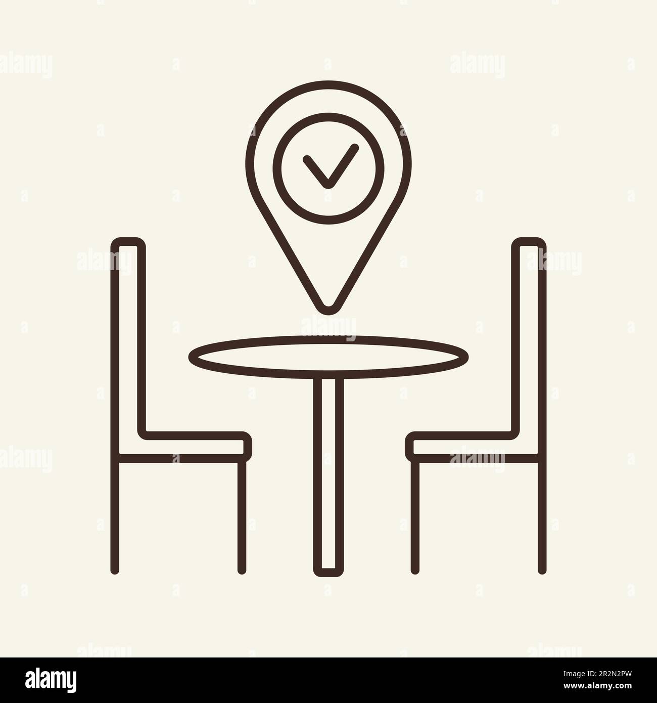 Location mark with tick above table line icon Stock Vector Image & Art ...