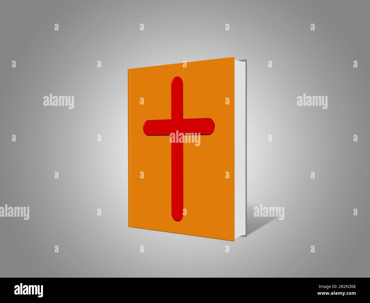 Book with cross isolated against gray background, 3d-illustration Stock ...