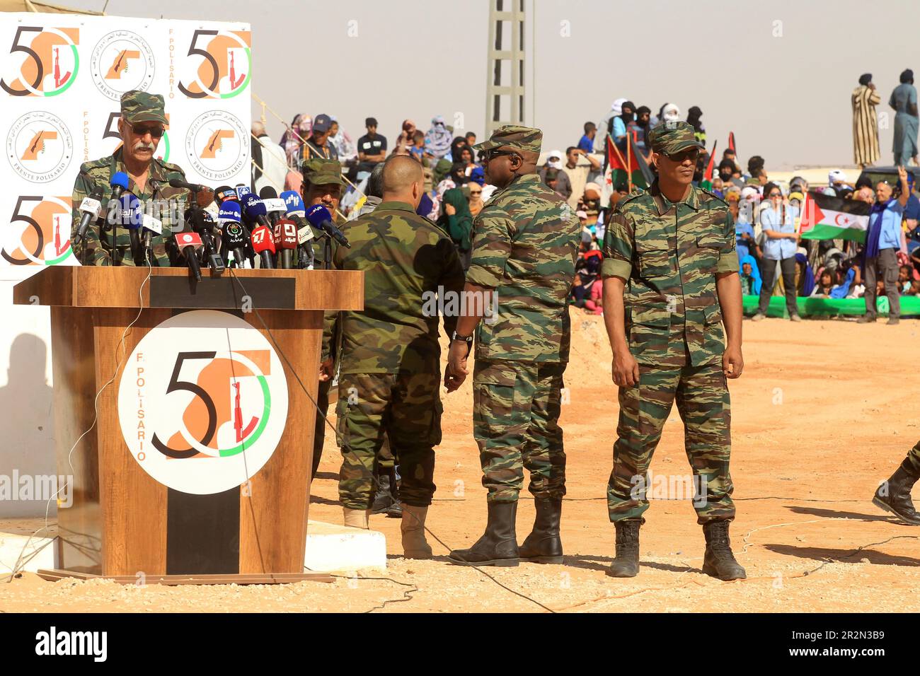 Brahim Ghali, head of the Polisario Front and the self-declared Sahrawi ...