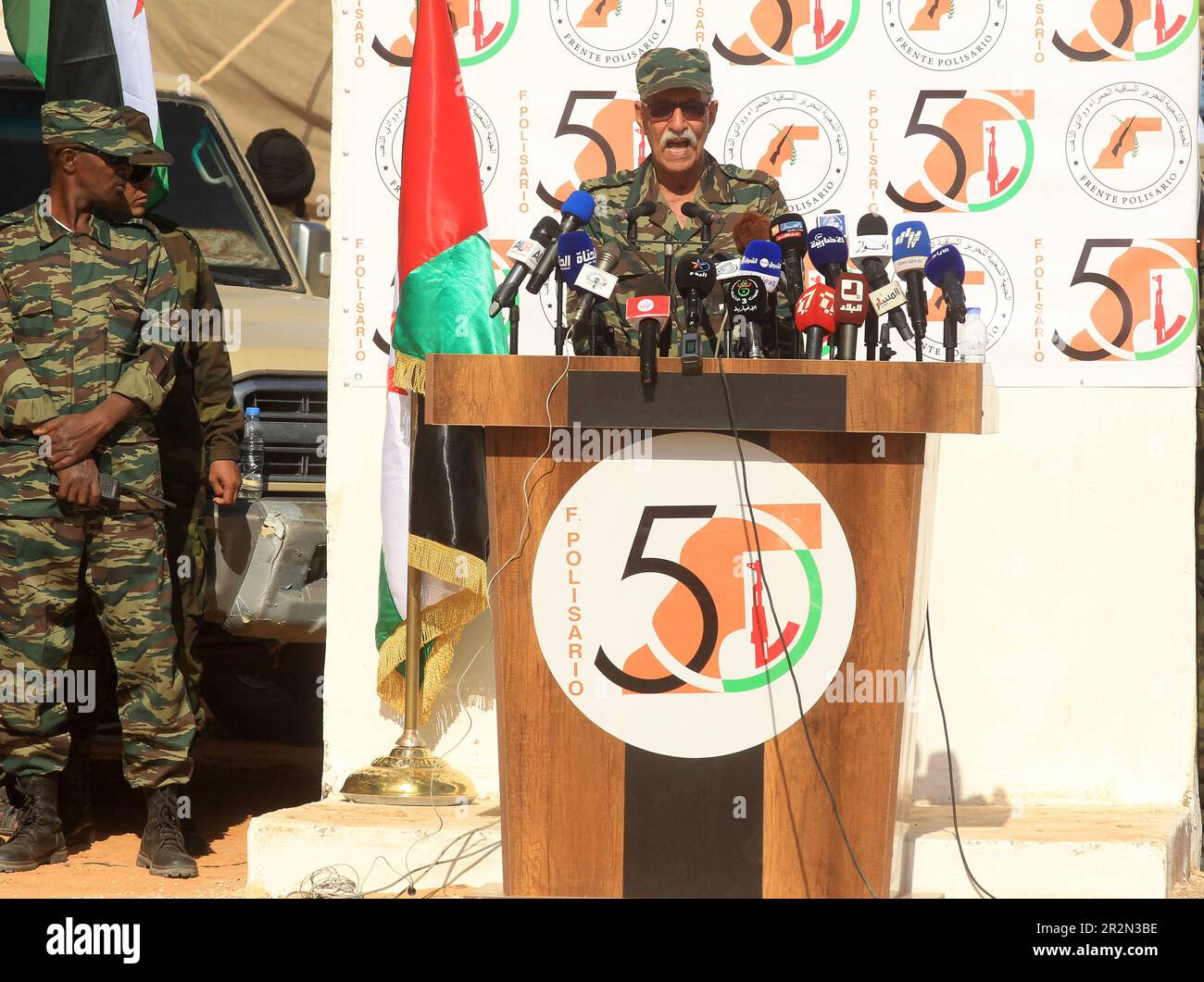Brahim Ghali, head of the Polisario Front and the self-declared Sahrawi ...