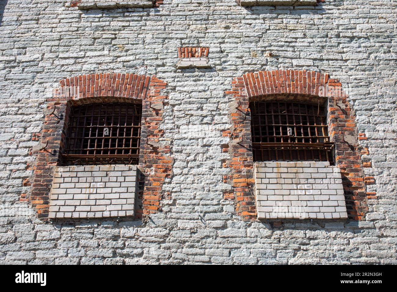 Bars on notorious Patarei Prison windows in Tallinn, Estonia Stock ...