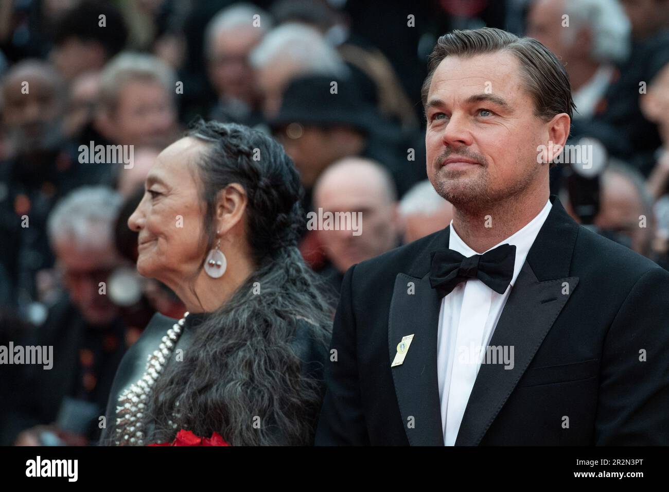 Cannes, France. 20th May, 2023. Tantoo Cardinal and Leonardo di Caprio ...