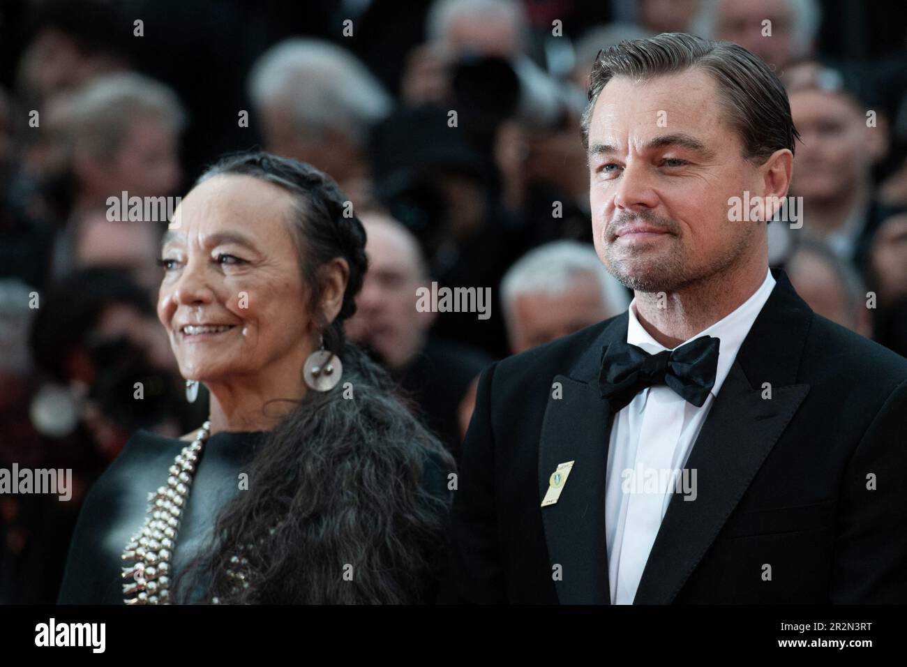Cannes, France. 20th May, 2023. Tantoo Cardinal and Leonardo di Caprio ...