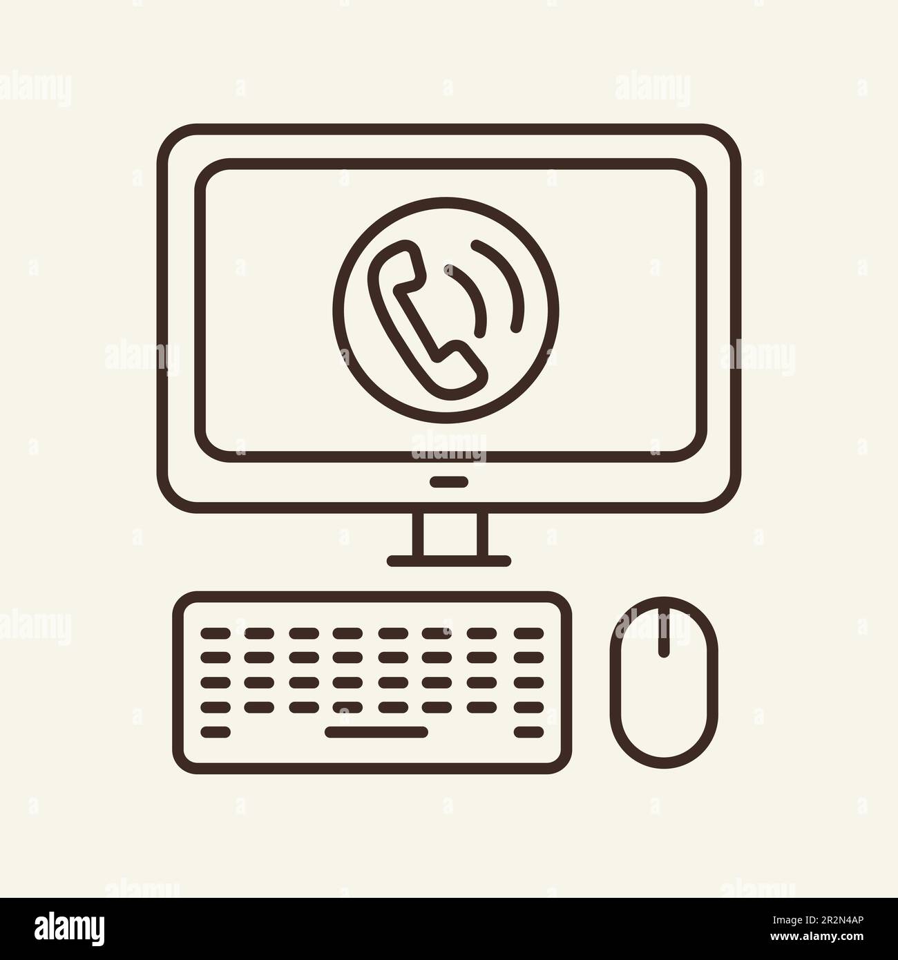 Computer call line icon Stock Vector Image & Art - Alamy