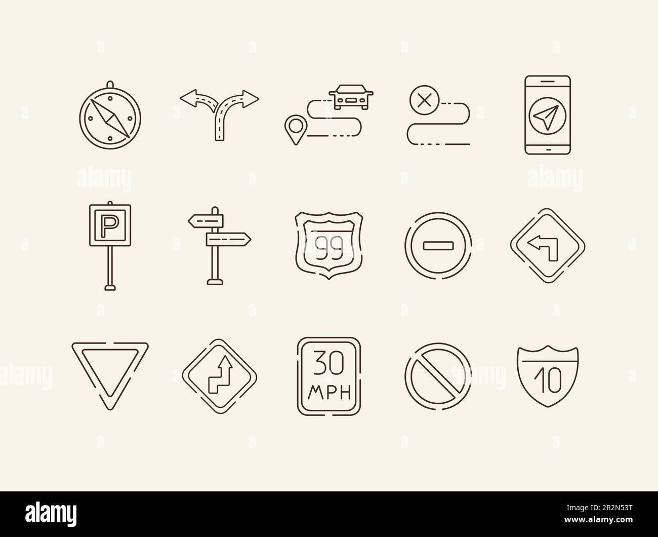 Collection of road sign icons Stock Vector Image & Art - Alamy