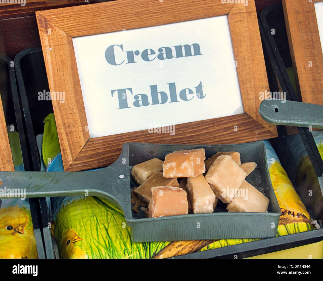 cream tablet Scottish traditional candy or sweets aimed at tourists and ...