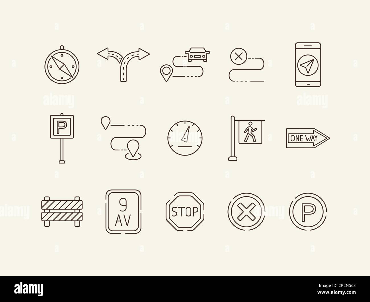 Road sign icons Stock Vector Image & Art - Alamy