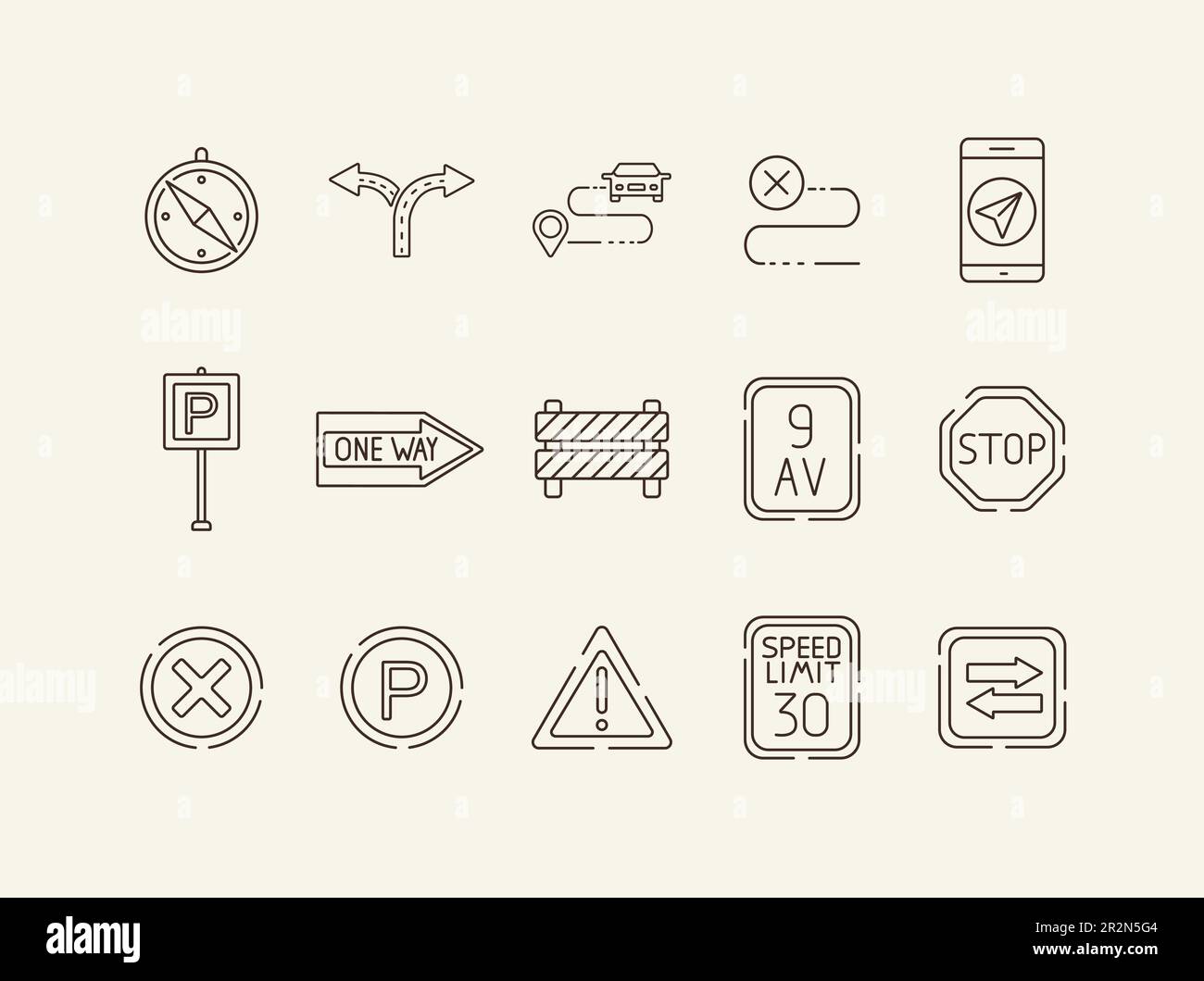Set of road sign icons Stock Vector Image & Art - Alamy