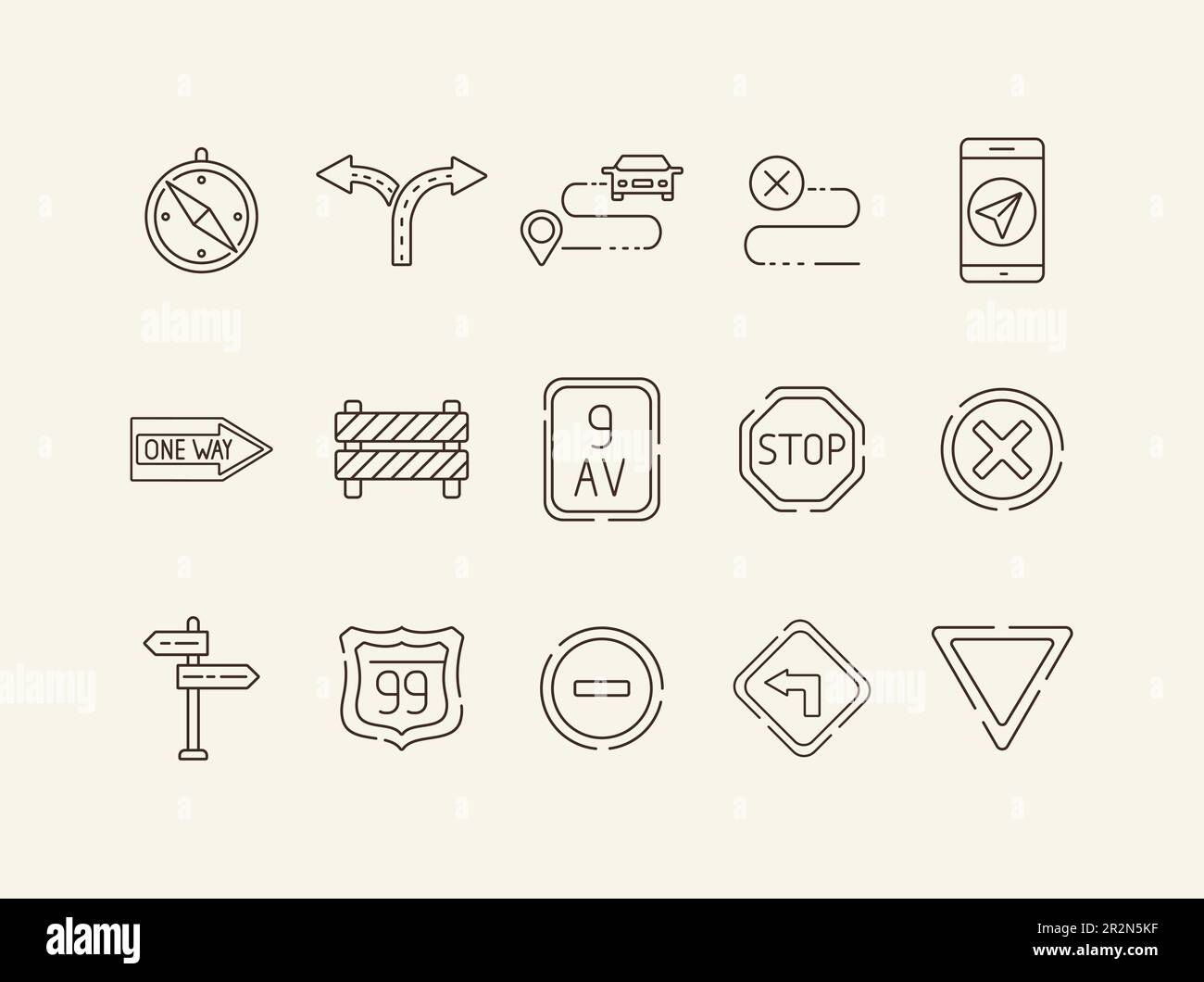 Set of traffic sign icons Stock Vector Image & Art - Alamy