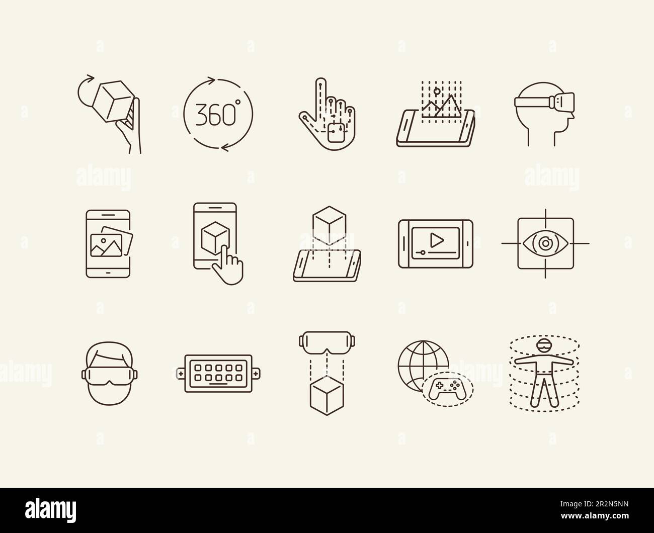 Virtual reality line icons Stock Vector Image & Art - Alamy
