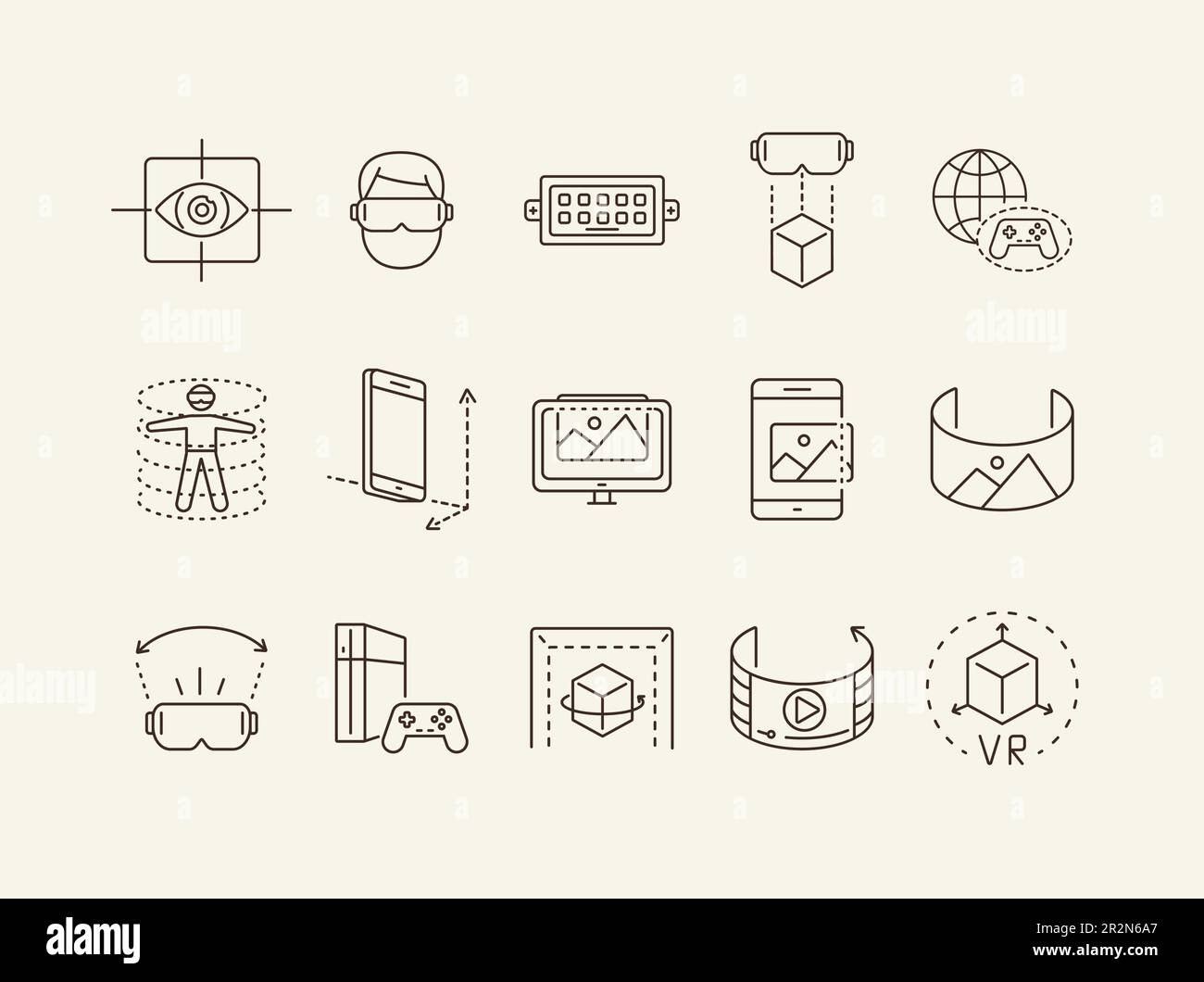 Set of virtual reality line icons Stock Vector Image & Art - Alamy
