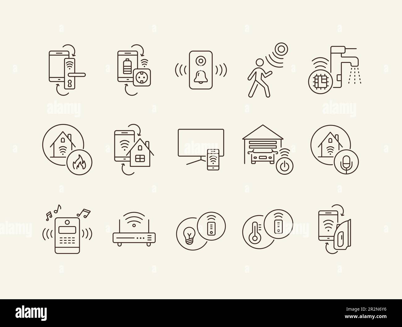 Smart house icons Stock Vector Image & Art - Alamy