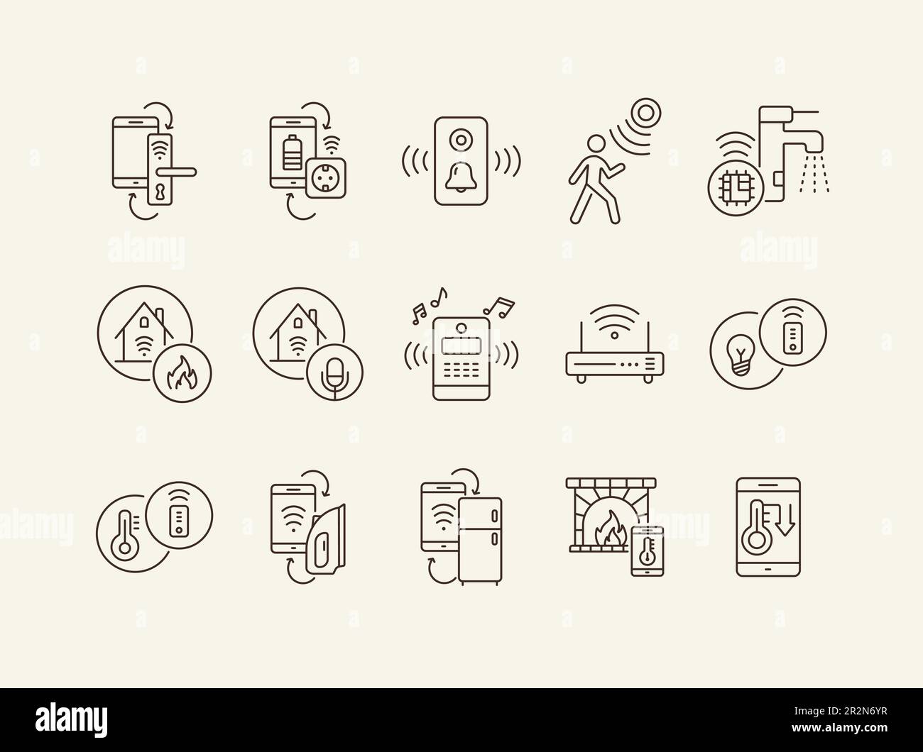 Smart house icon set Stock Vector Image & Art - Alamy