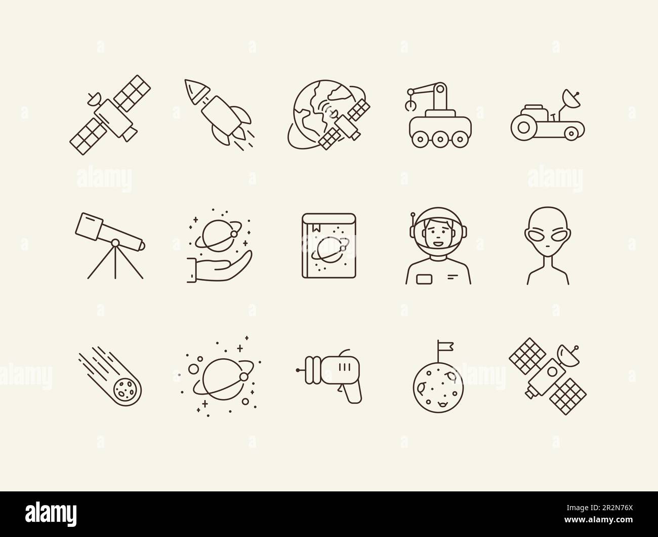 Collection of space technology icons Stock Vector Image & Art - Alamy