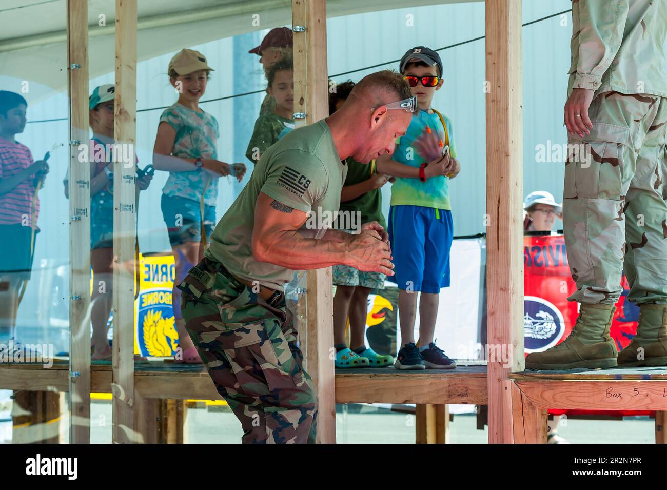 Liberty Jump Team teaching young children at the Westfield Airshow ...