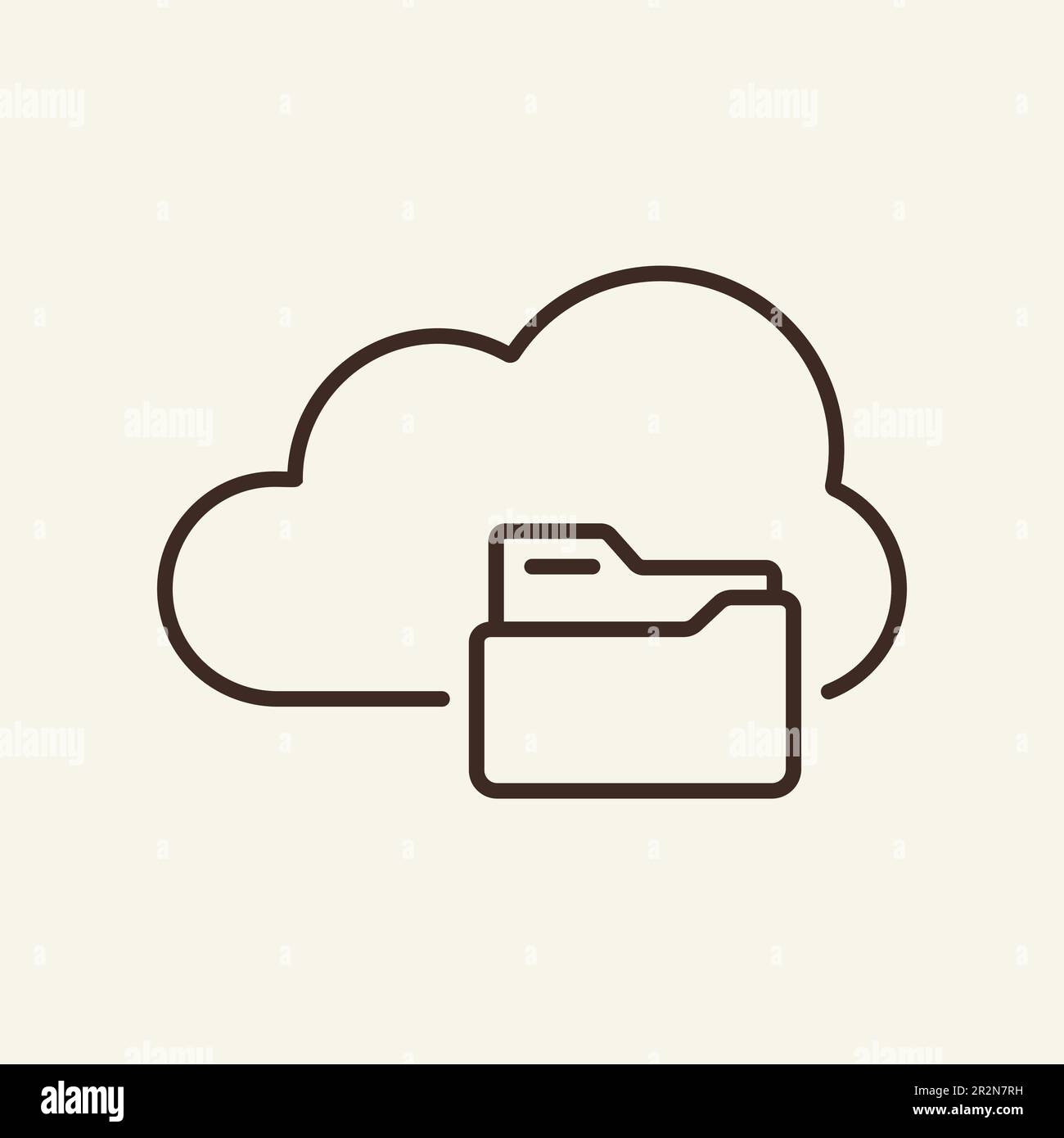 Cloud and folder line icon Stock Vector Image & Art - Alamy