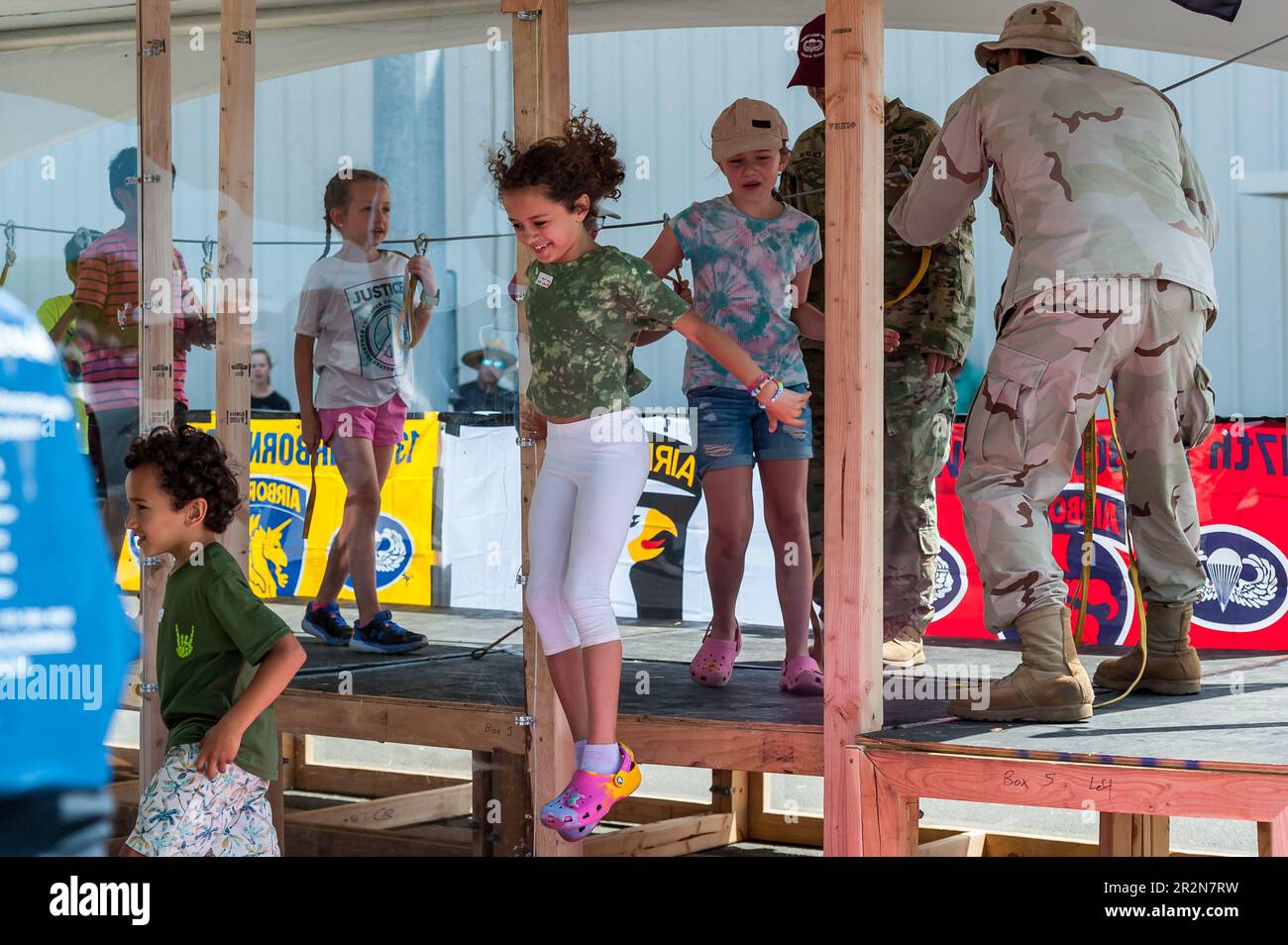 Liberty Jump Team teaching young children at the Westfield Airshow ...