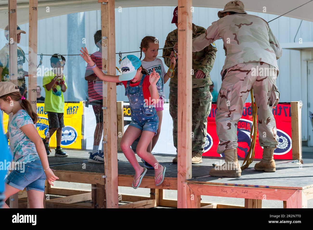 Liberty Jump Team teaching young children at the Westfield Airshow ...