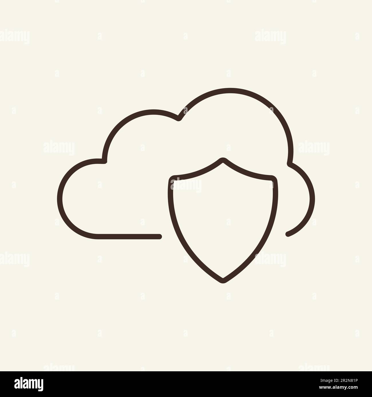 Cloud safety line icon Stock Vector Image & Art - Alamy