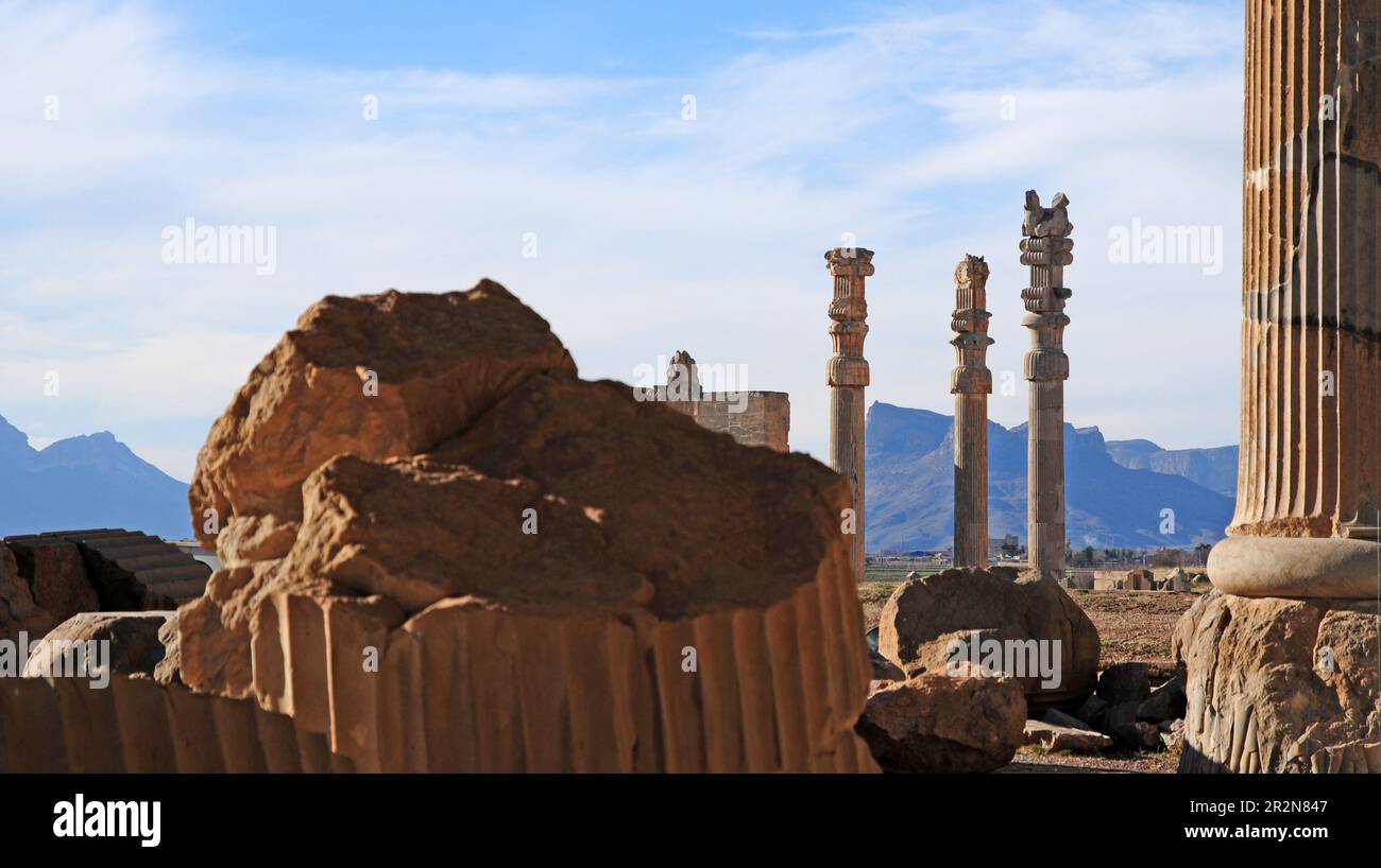 Persepolis, located in the Iranian city of Shiraz and the capital of ...