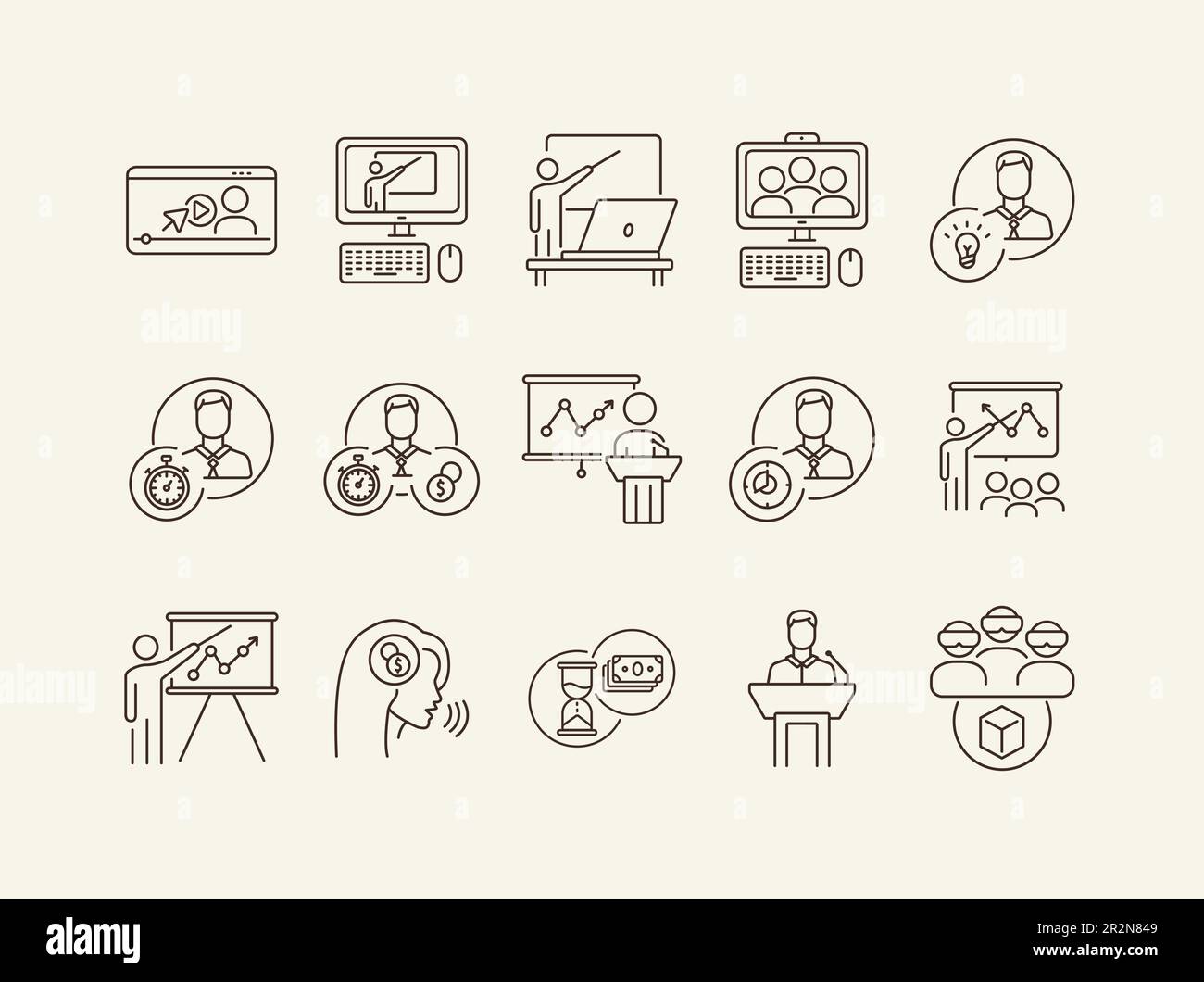 Collection of business training icons Stock Vector Image & Art - Alamy
