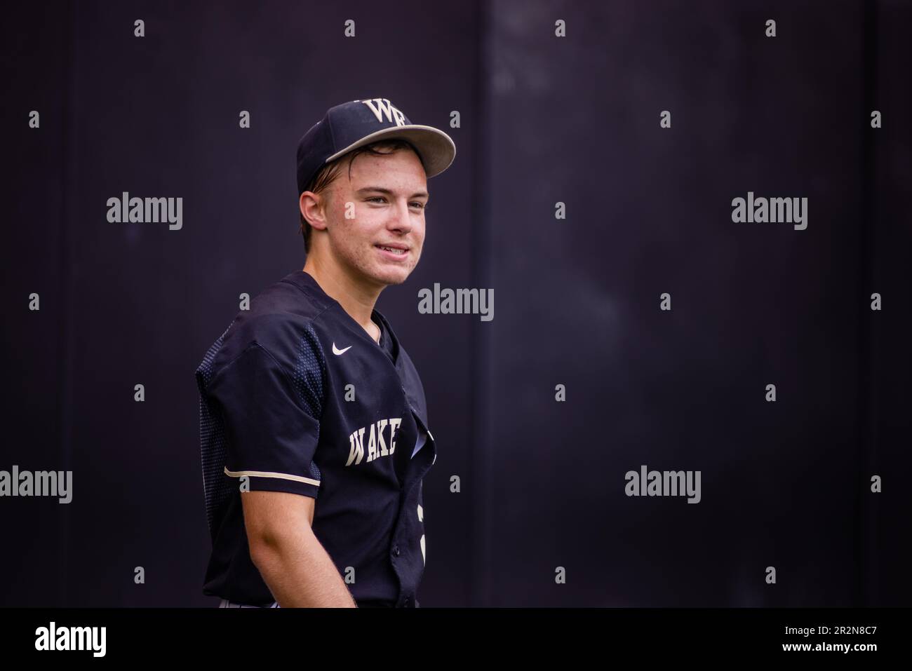 May 20, 2023: Wake Forest Demon Deacons pitcher Seth Keener (26) warms ...