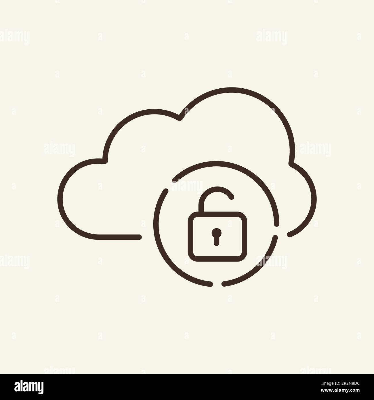 Cloud no protection line icon Stock Vector Image & Art - Alamy