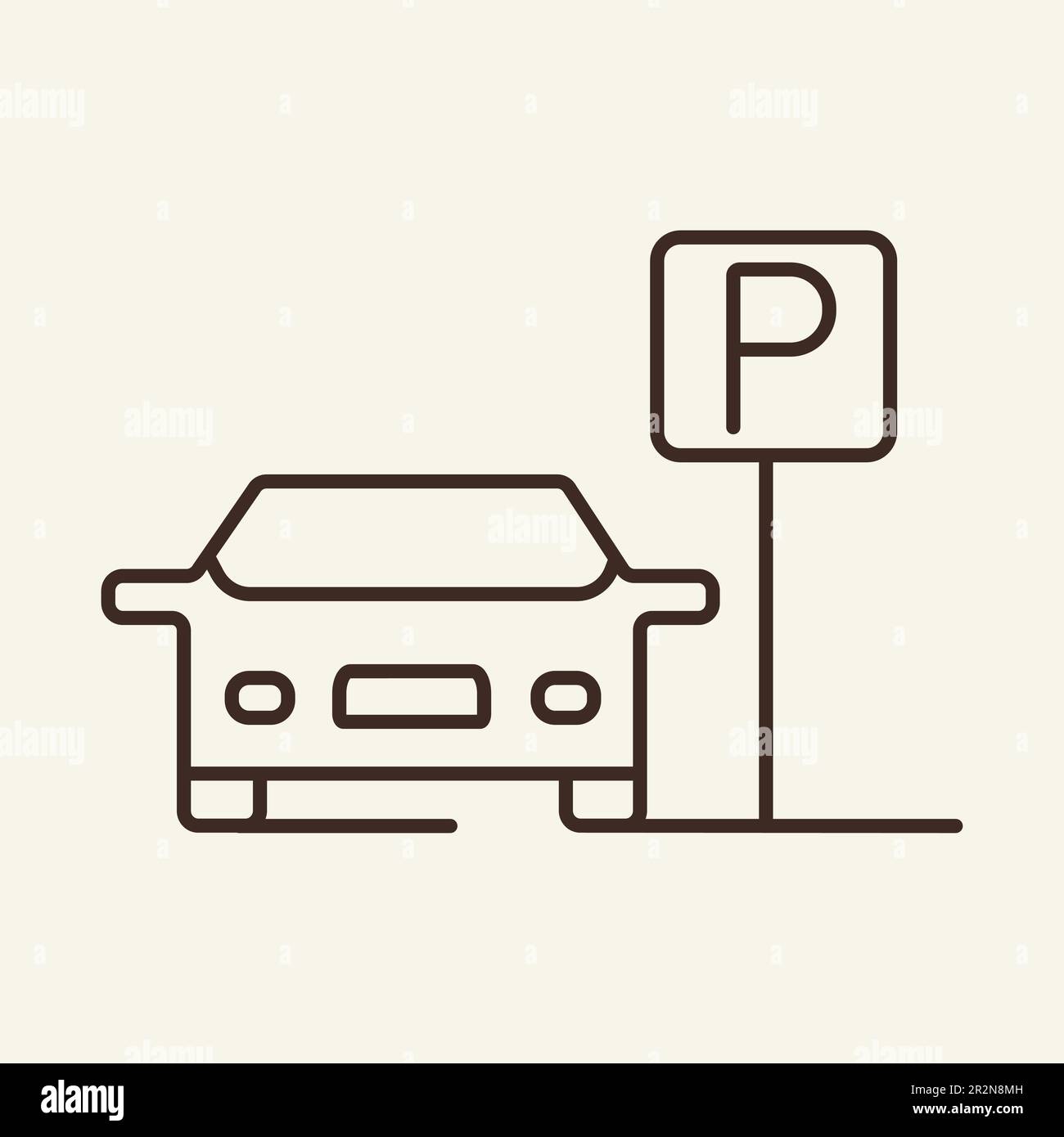 Parking sign and car line icon Stock Vector Image & Art - Alamy