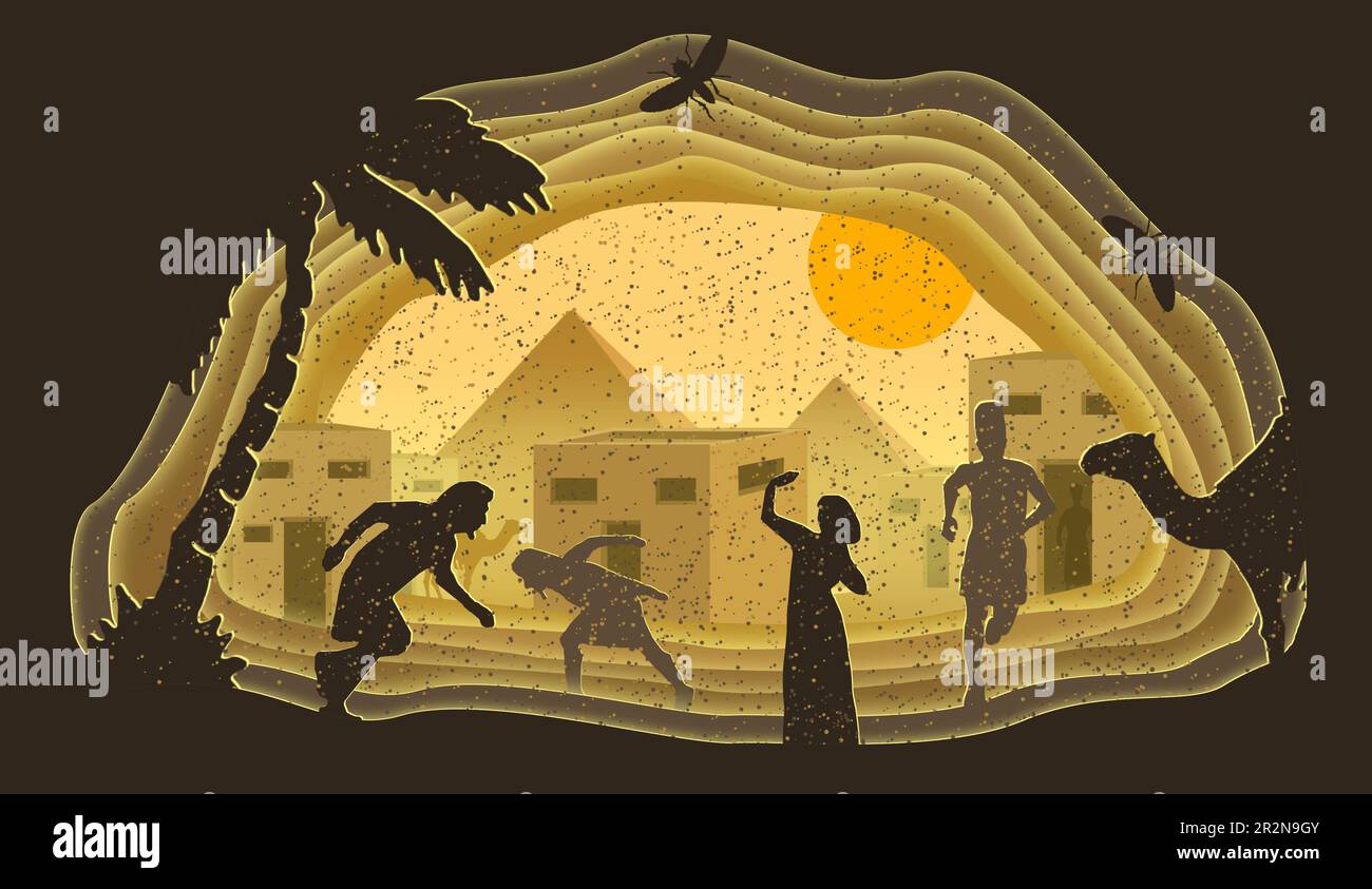 10 Plagues of Egypt: Flies. Bible story. Paper art, Abstract ...