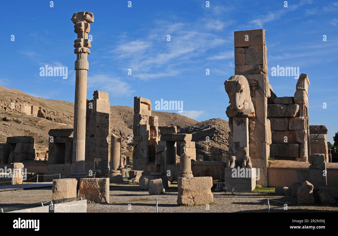 Persepolis, located in the Iranian city of Shiraz and the capital of ...
