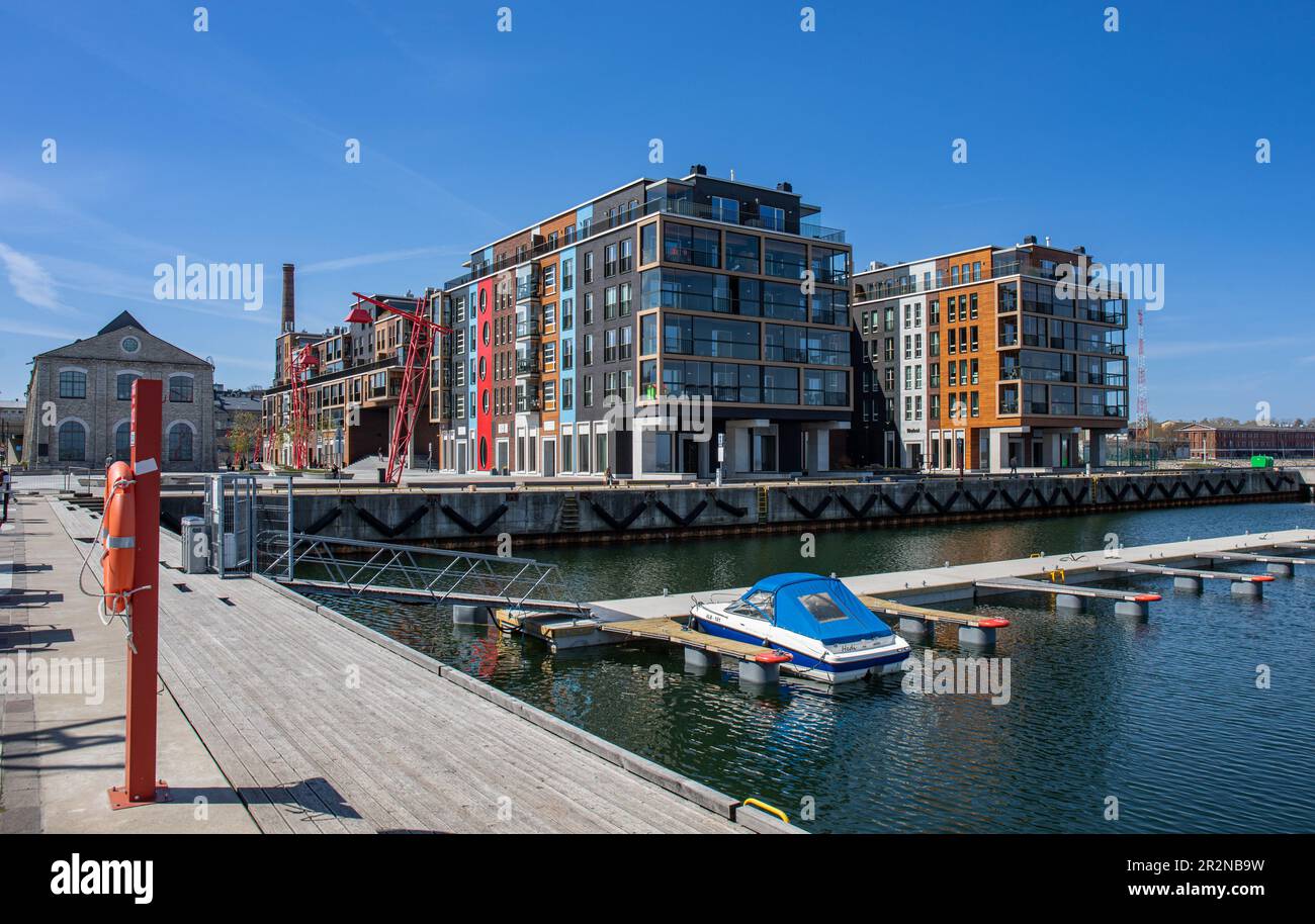 Modern and colorful architecture of newly built residential buildings ...