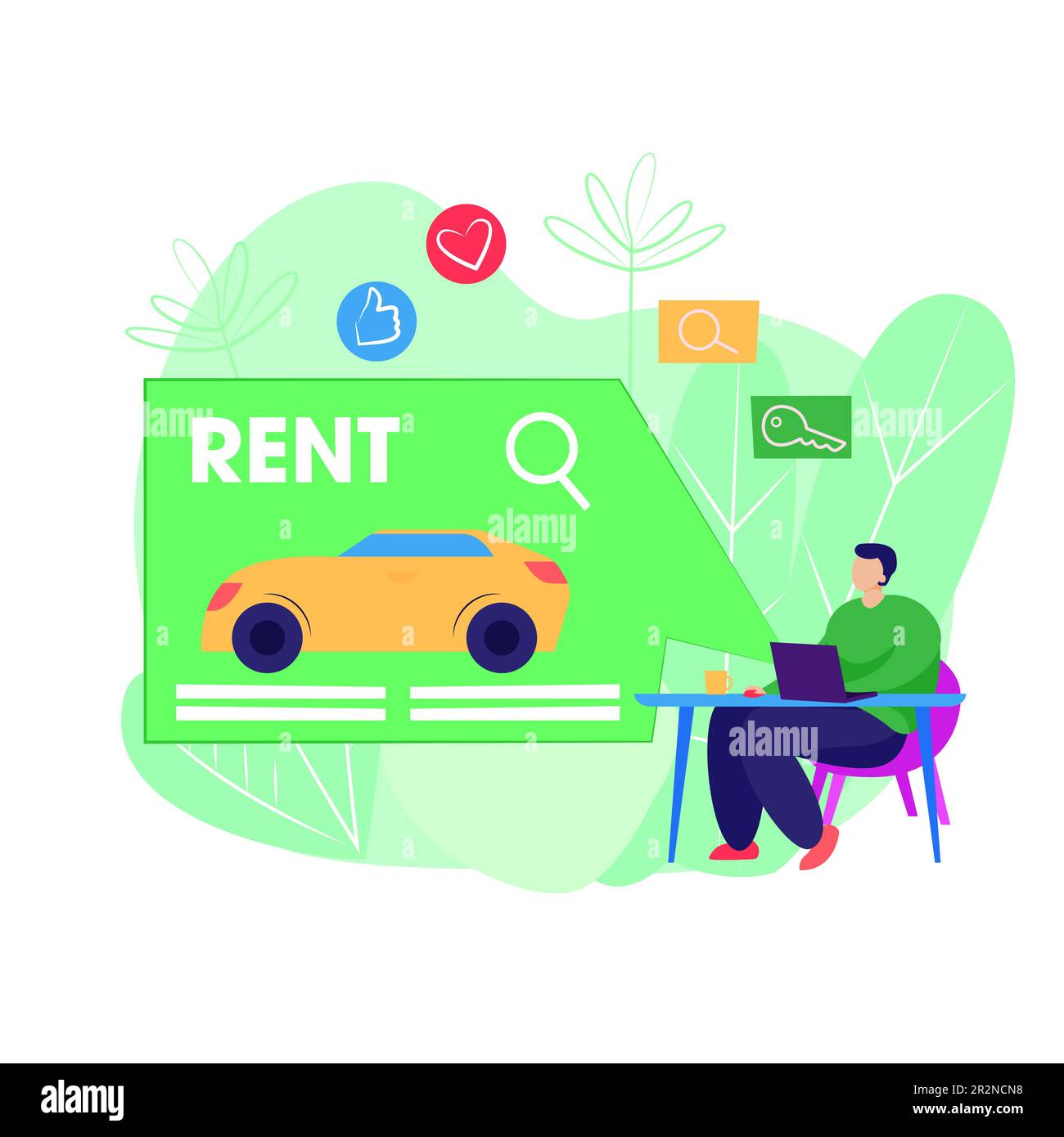 Car rental illustration Stock Vector Image & Art - Alamy