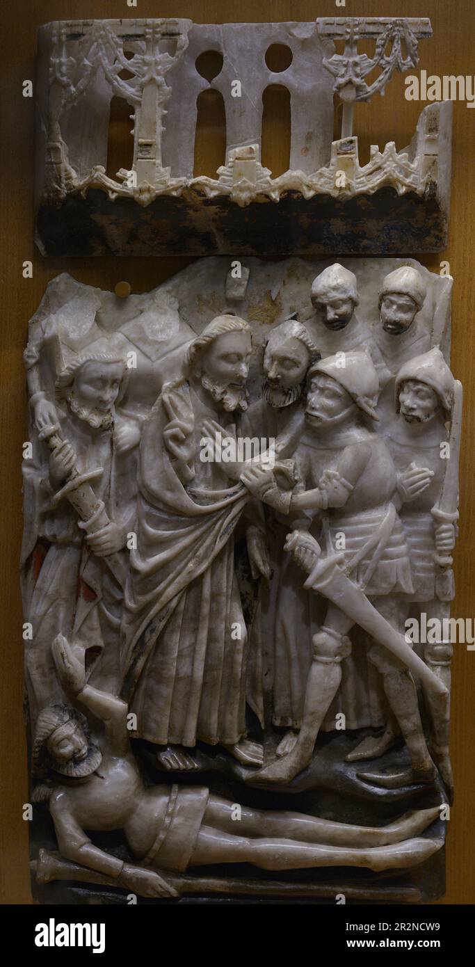 Relief Depicting A Scene From The Passion Of Christ 15th Century The Kiss Of Judas And The