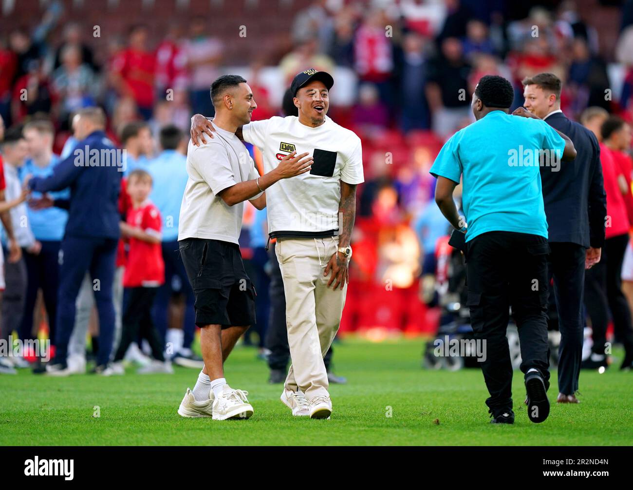 Nottingham Forest's Jesse Lingard (right) celebrates avoiding ...