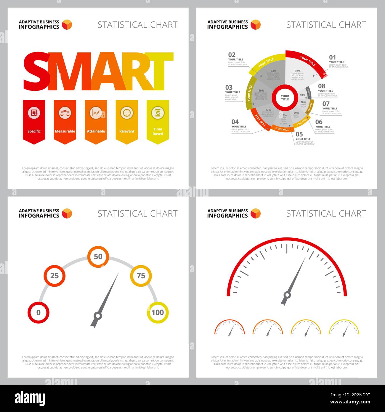 Creative diagram set for smart goals, time management concept Stock ...