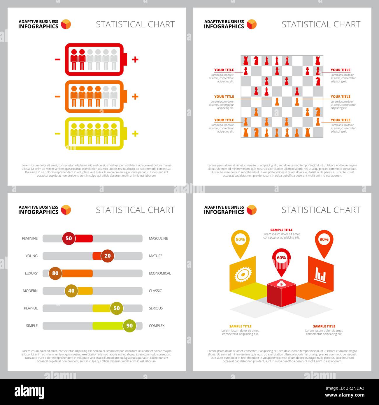 Creative diagram set for analytics, strategy, statistics concept Stock ...