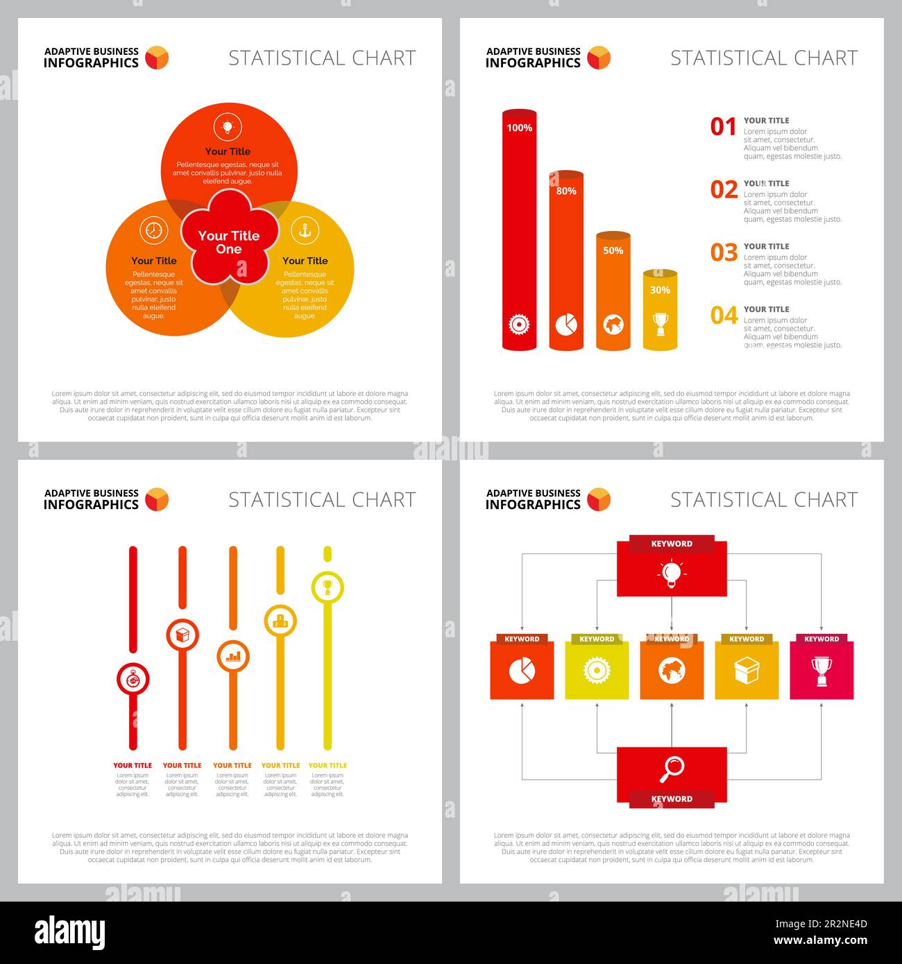 Creative diagram set for marketing research, statistics concept Stock ...