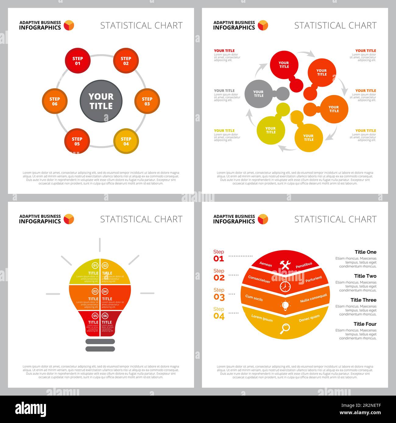Creative diagram set for startup, project management concept Stock ...