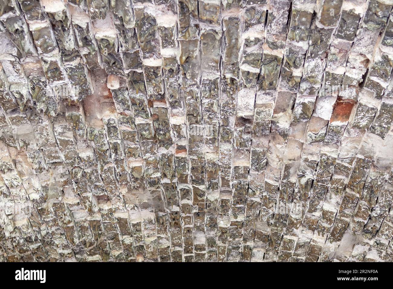 Heat-melted bricks on the vaults of the arch Stock Photo - Alamy
