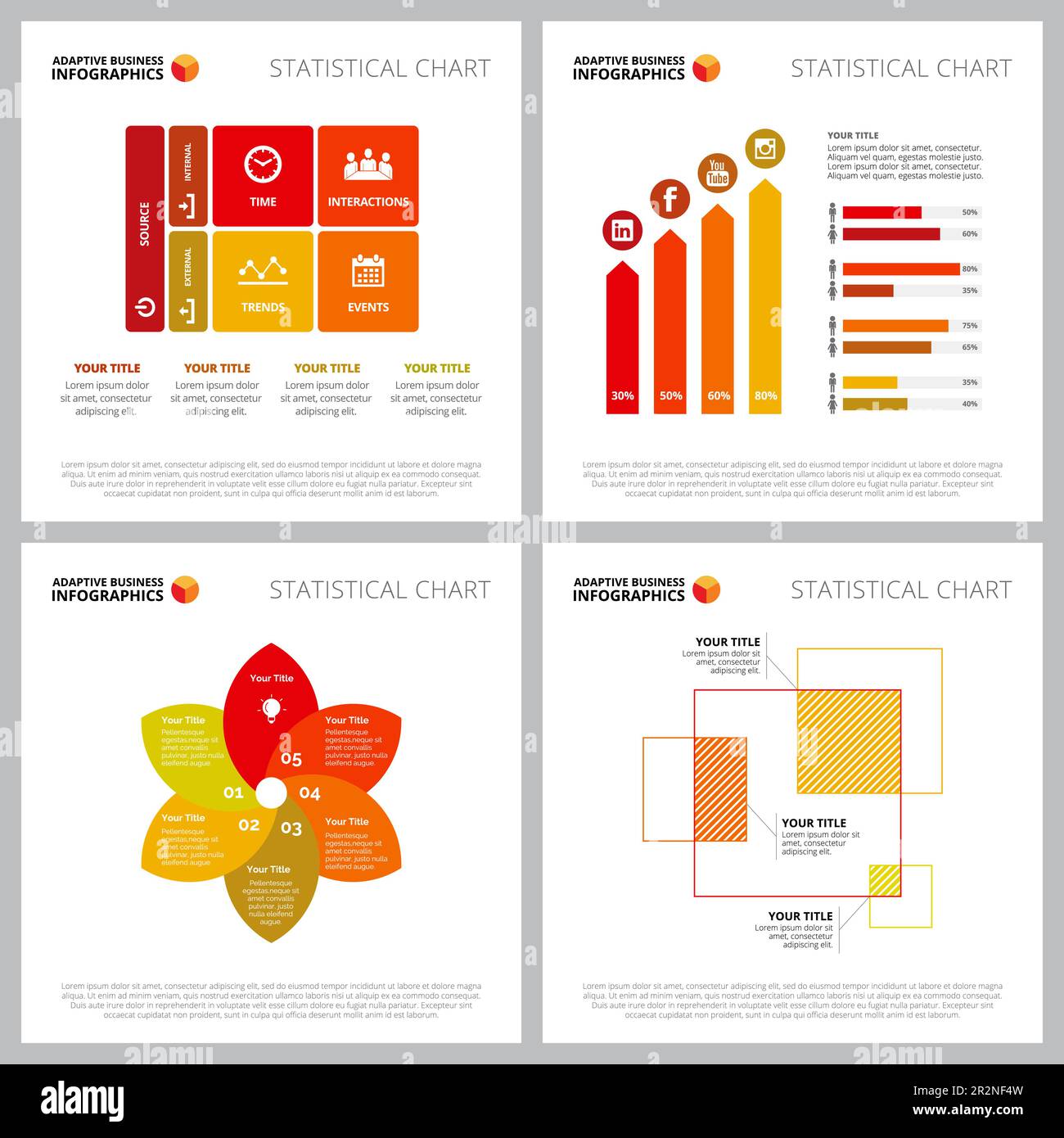 Creative diagram set for social media marketing concept Stock Vector ...
