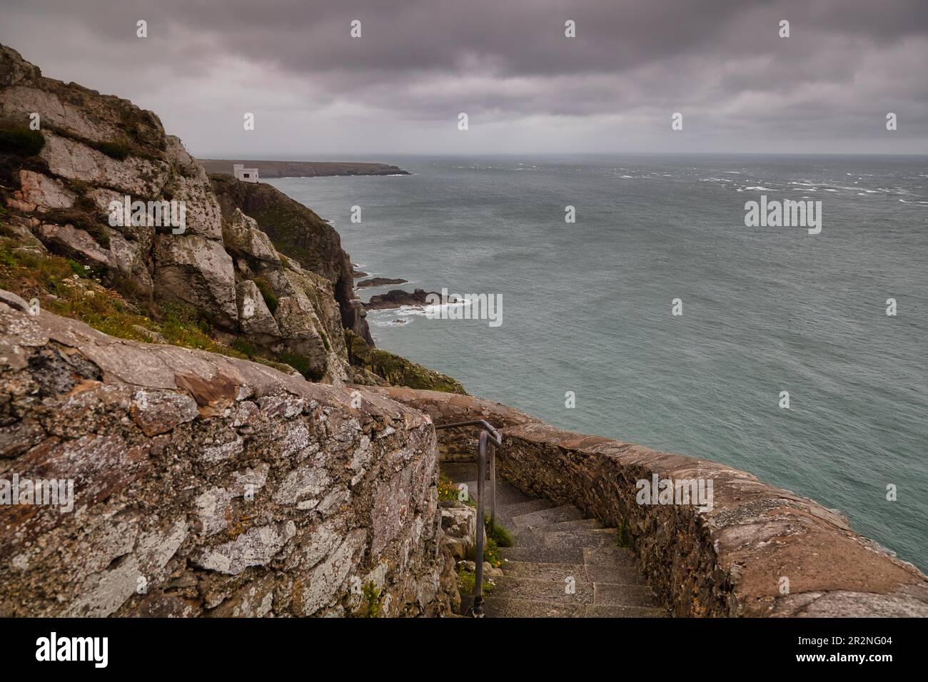Stairs to South Stack Lighthouse, Holy Island, Anglesey, Wales, UK ...