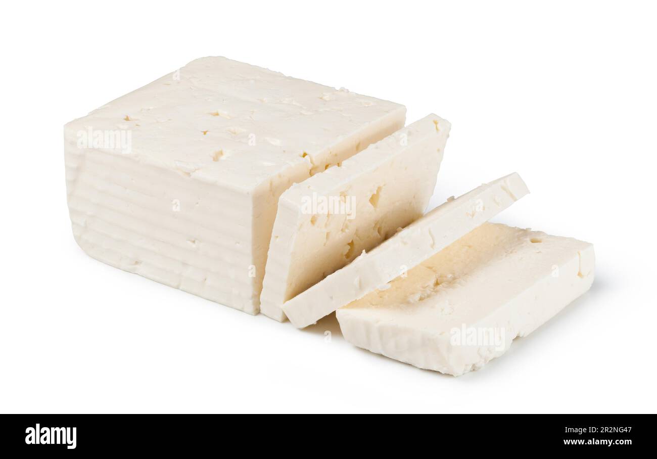 feta cheese isolated on white Stock Photo - Alamy