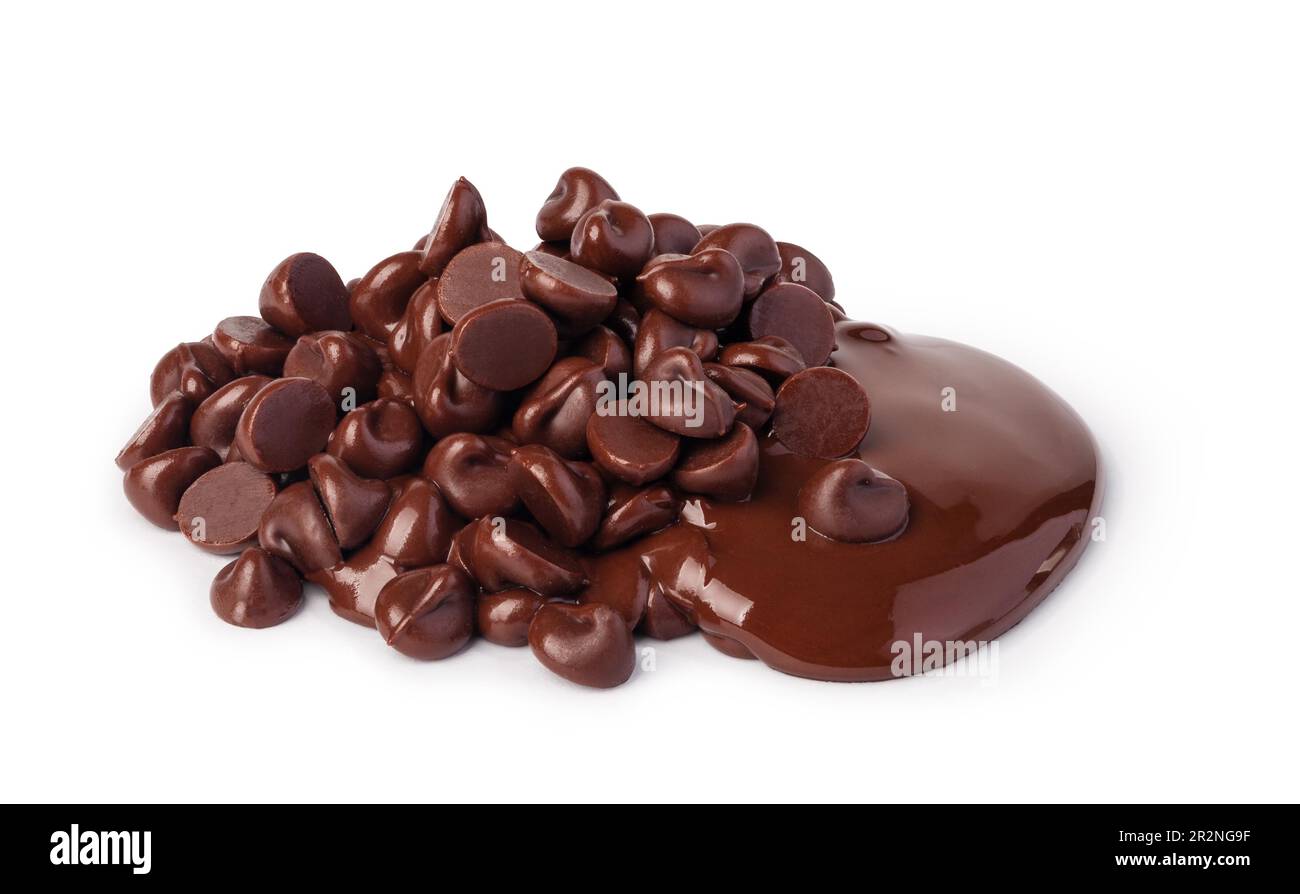 chocolate Callets isolated on white background Stock Photo - Alamy