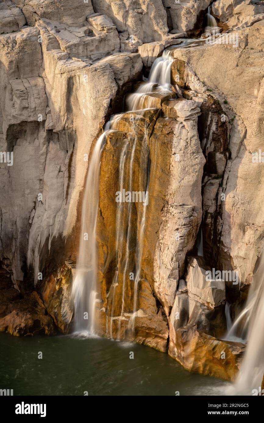 Beautiful low flow waterfall on the Snake River in Idaho Stock Photo ...