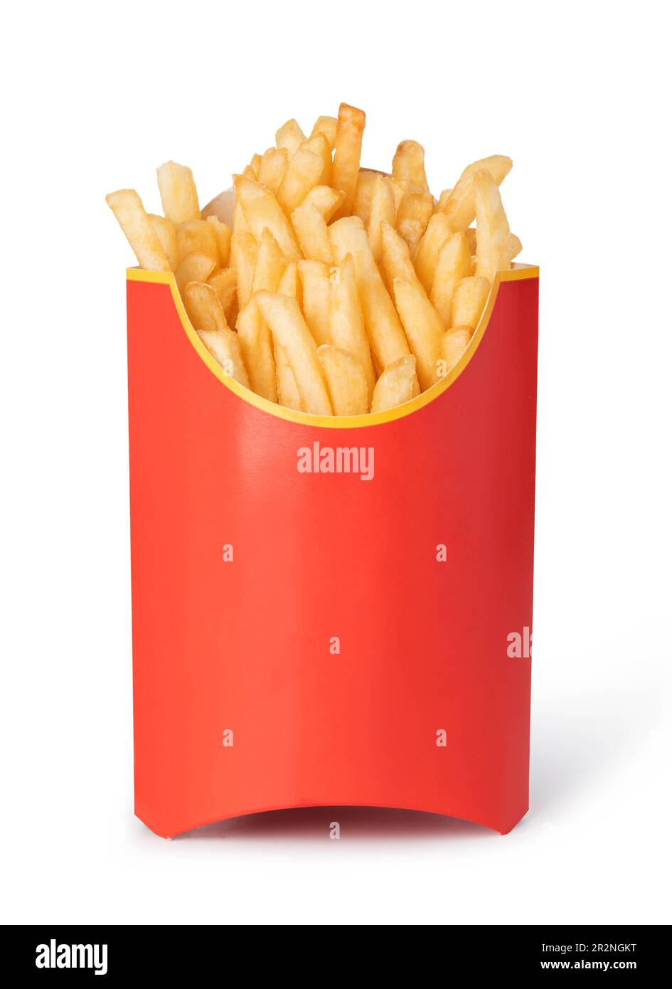 French fries in a red carton box isolated on white Stock Photo - Alamy