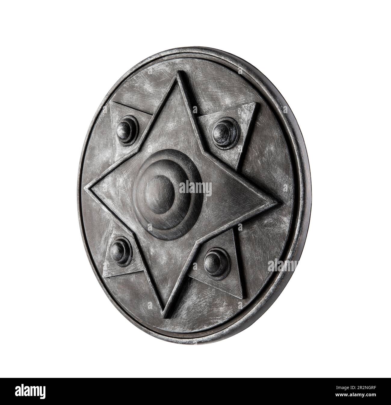 Old round shield isolated on white background with clipping path Stock ...