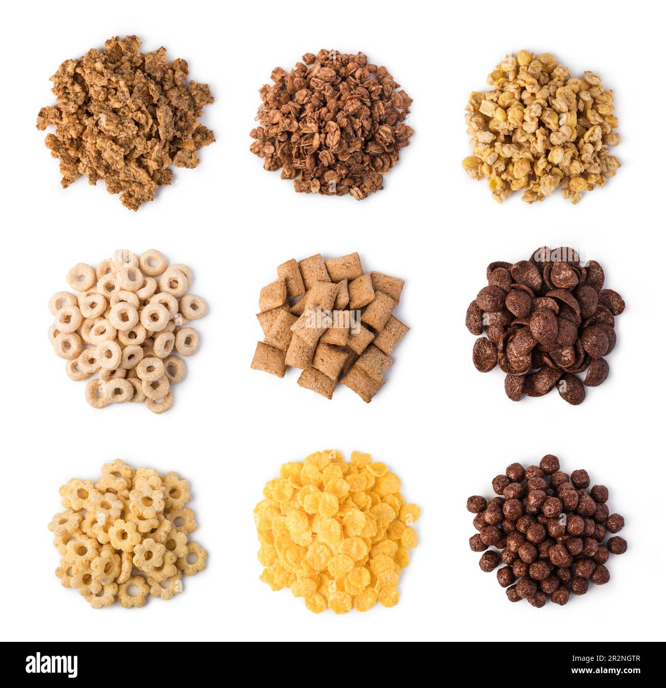 Cereals set isolated on white background Stock Photo - Alamy