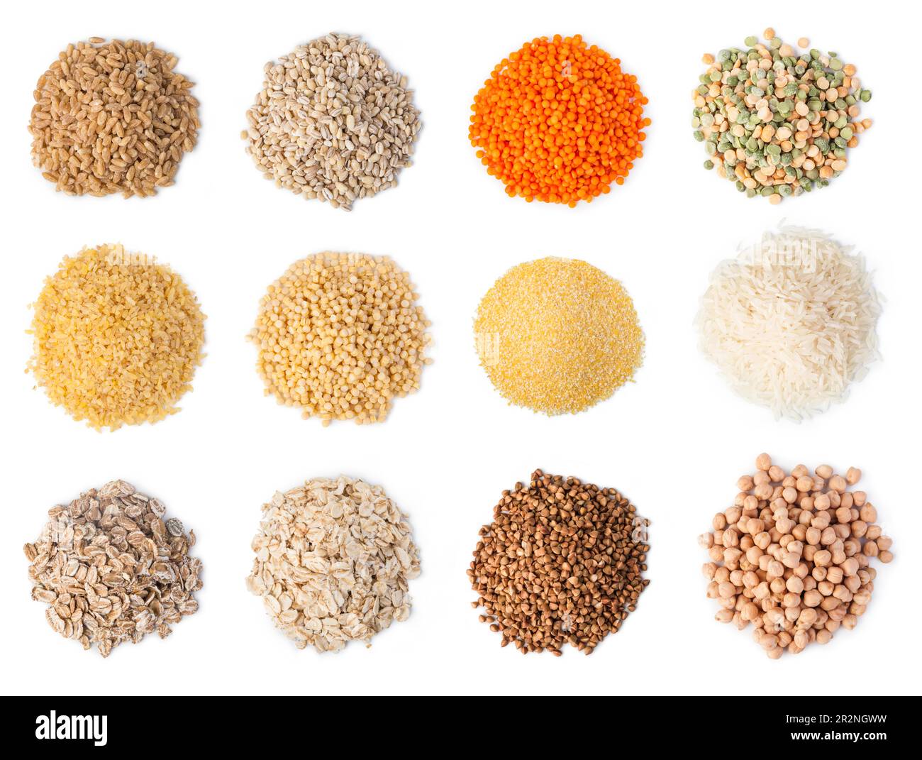 Cereals set isolated on white background Stock Photo - Alamy