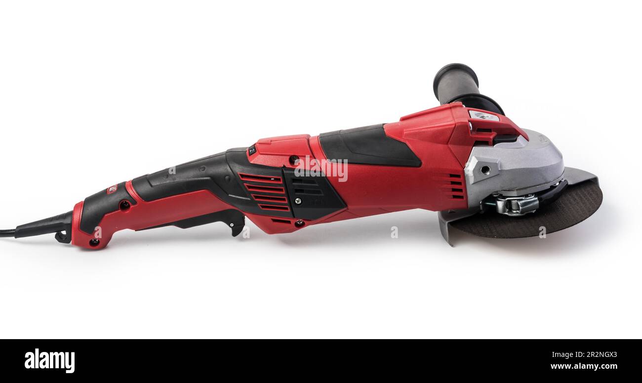 Angle grinder isolated on a white background Stock Photo - Alamy