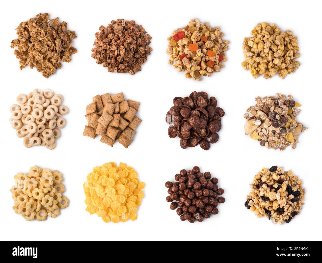 Cereals set isolated on white background Stock Photo - Alamy